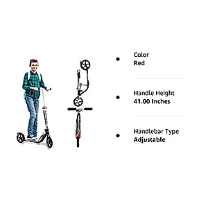 HUDORA Scooter with Big Wheels, Lightweight Durable All-Aluminum Frame for Kids 8 Years and Up, Teens 12 Years and Up, Adult