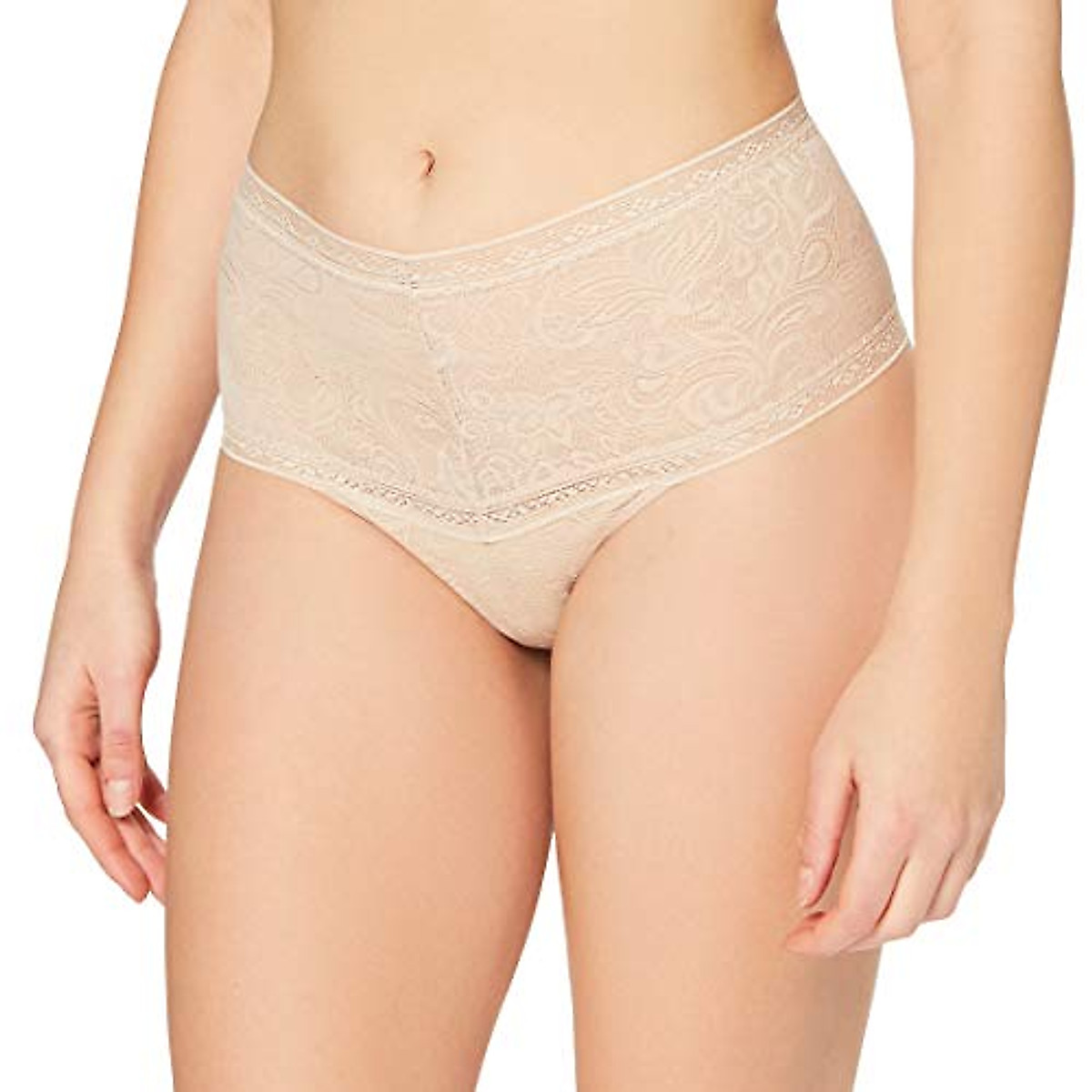 Maidenform womens Tummy Smoothing Lace Thong Panties, Paris Nude, 6 US