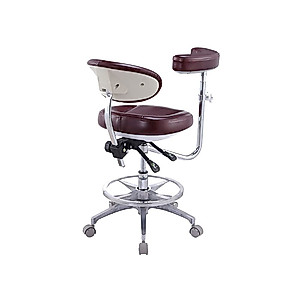Luxury Dentist's Doctor's Deluxe Mobile Saddle Chair Medical PU Leather Assistant Doctor Stools