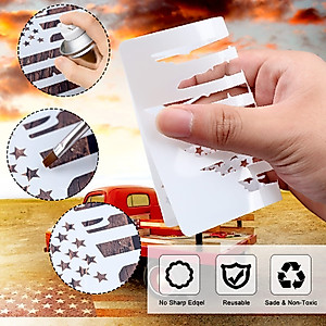 9 PCS American Flag Stencils We The People Stencil Don't Tread On Me Stencils Reusable Tracing Templates Tracing Stencils for Adults Stencils for DIY Card Albums Wall Floor Crafts Decors