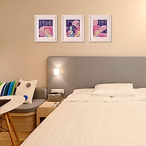 elabo 11x14 White Picture Frame (3 Pack) - High Definition Plexiglass Display Pictures 5x7,8x10 with Mat or 11x14 without Mat - Vertical or Horizontal Wall Mounting