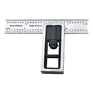 Brown & Sharpe 599-555-3 Adjustable Double Square, 4R Graduation, 4" Blade