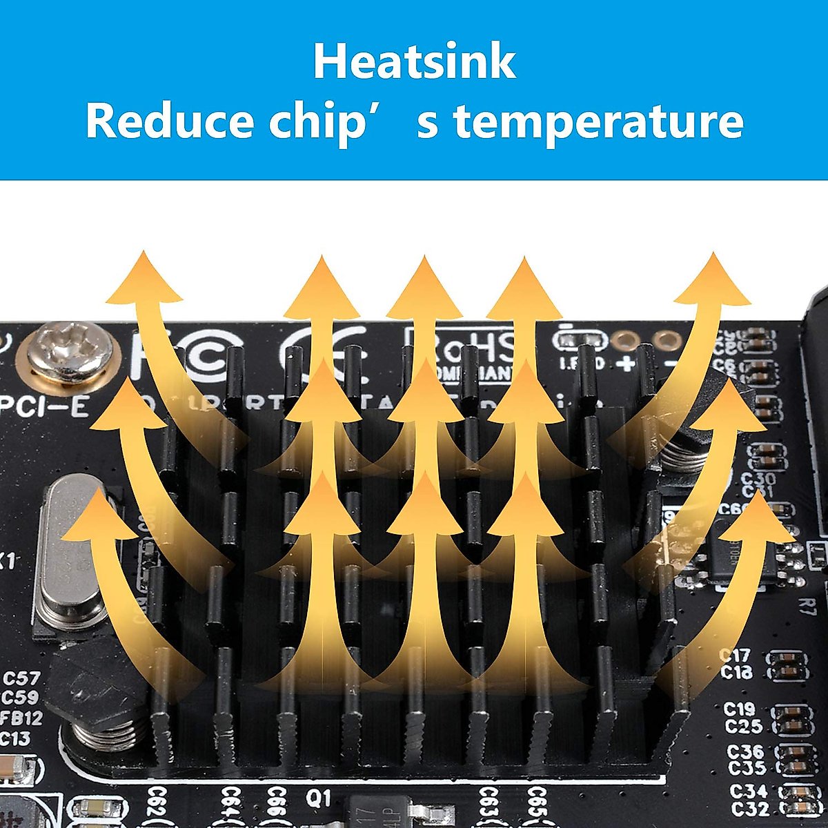SATA Card 4 Port with 4 SATA Cables, 6 Gbps SATA 3.0 Controller PCI Express Expression Card with Low Profile Bracket Support 4 SATA 3.0 Devices