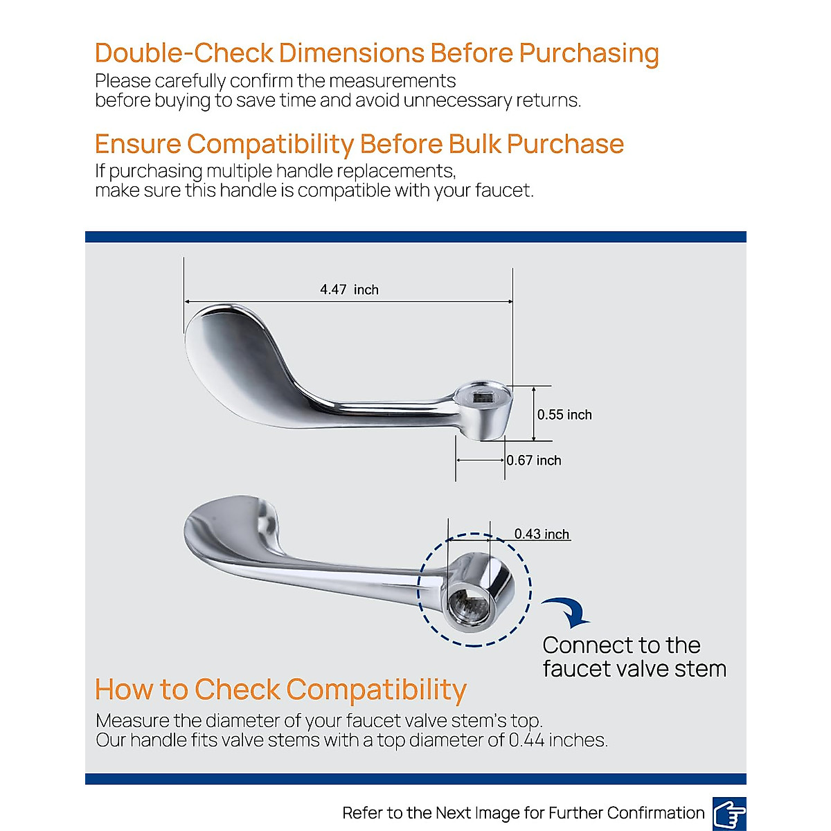 Commercial Faucet Handle Replacement Sink Faucet Wrist Blade Handles 4-inch Hot/Cold Faucet Wrist Handle Kit Heavy Duty Commercial Kitchen Faucet Handles Suitable for Restaurant,School,Hospital