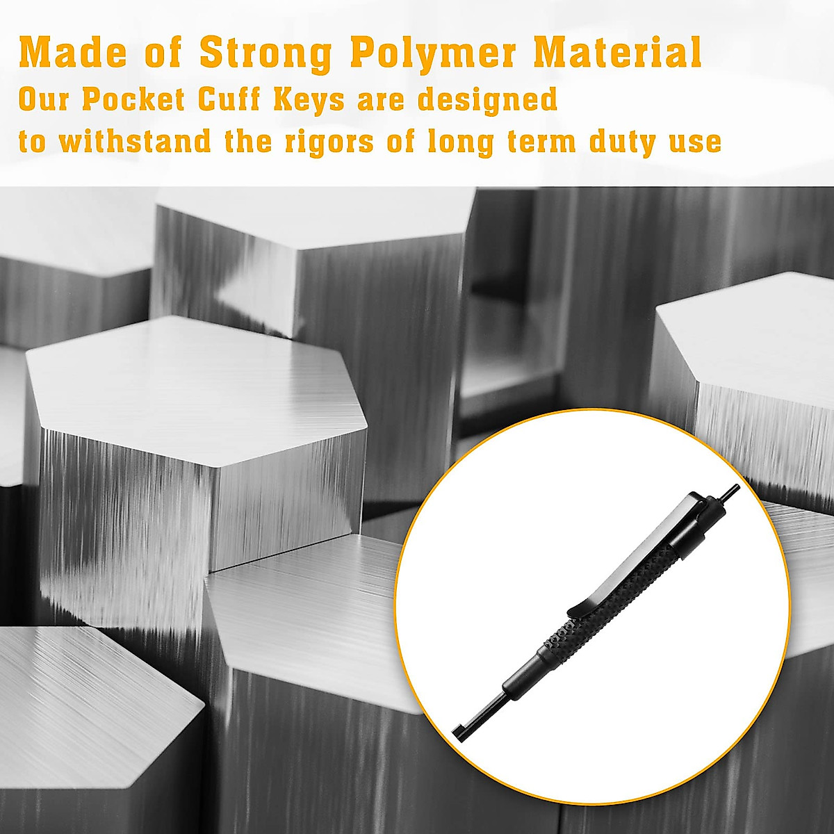 JOTOVO Pocket Universal Handcuff Key Strong Polymer Finish, Police Cuff Keys Clip for All Standard Series Hand Cuffs - 2 Pack