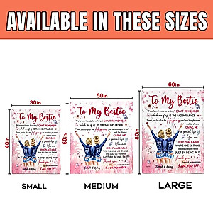 Toyshea Personalized Best Friend Blanket to My Bestie Custom Throws Soft Bed Fleece Sherpa Blankets for Friends BFF Bestie Soul Sisters Birthday Christmas Friendship Day Presents Idea