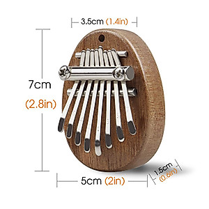Mr.Power Cute Kalimba Marimba Portable Finger Thumb Piano for Beginners (8 Keys, Natural Wood)