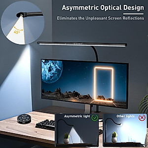 AmazLit Desk Lamp 31.5" W, Desk Lamp for Home Office, Gesture Sensing Desk Light, Monitor Light, Adjustable Color Temperature & Brightness, Table Lamp 24W Brightest, Black