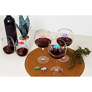 Wine Glass Charms, 6 Pack Party Sloth Gifts, Wine Accessories, Whiskey Charm, Glass Markers, Wine Charms, Sloth Cocktail Charms, Mark Your Cup and Drink Up, Funny Reusable Silicone Animal Buddies
