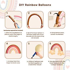 408 PC Boho Baby Shower Decorations for Girl - Backdrop, Balloon Arch Garland, Plates, Napkins, Straws, Sash, Cake Toppers, Guestbook, Confetti, Favor Stickers - Rainbow Baby Shower Decorations