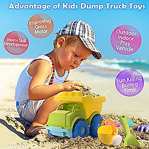 LotFancy Beach Sand Toy Set for Kids, Pack of 6, Snow Toys for Toddlers, Outdoor SandboxToy with Sand Truck, Watering Can, Shovel, Rake, Sand Crab, Fish Molds for Boy Girl on Christmas Day
