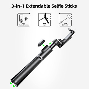Selfie Stick Tripod for iPhone, Cell Phone Stand for Recording with Wireless Remote, Lightweight Tripod Stand for iPhone 13/12/12 Pro/12 Pro Max/11/11 Pro/X/XR/XS/8/7/6S,Android Samsung Smartphone