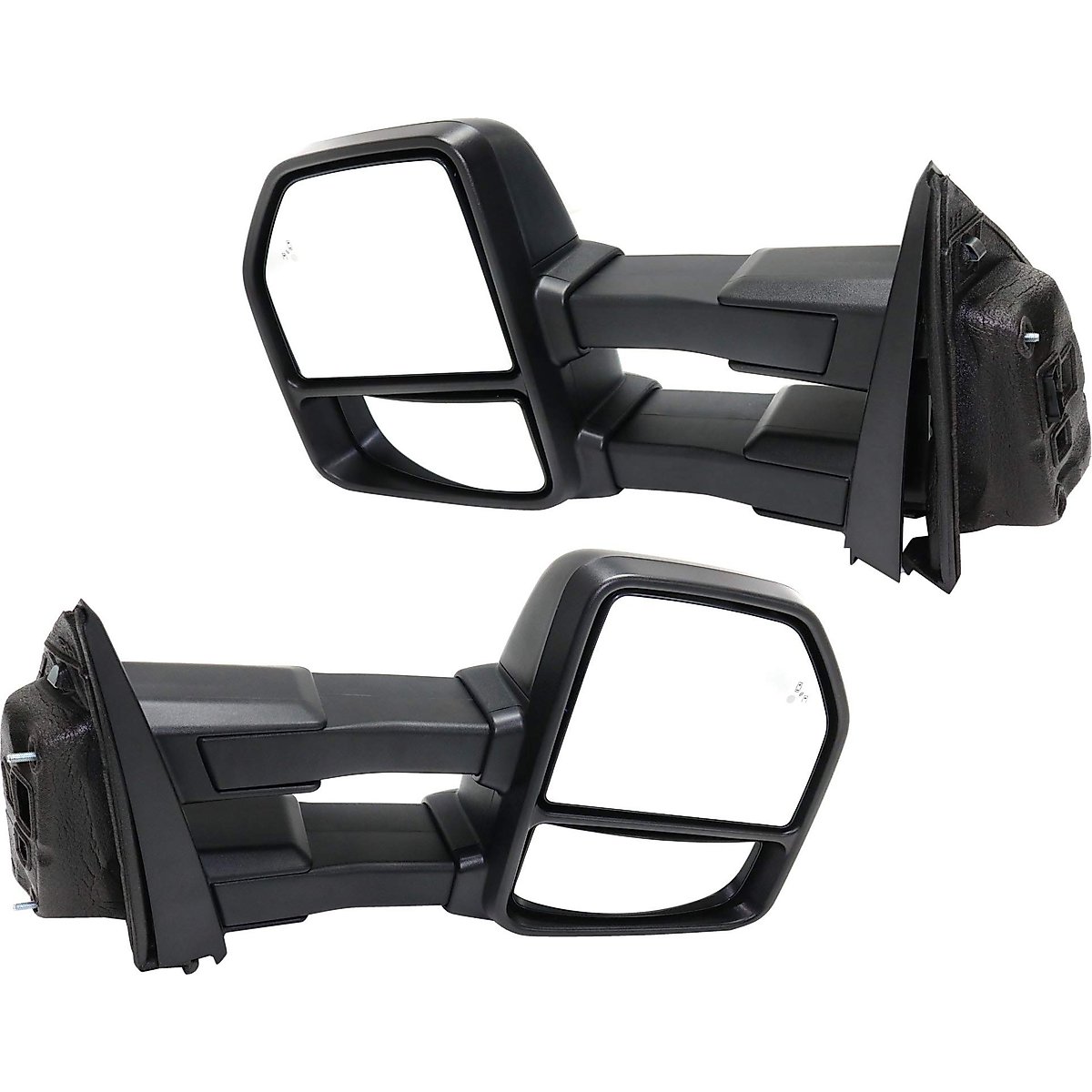Kool Vue Power Heated Towing Mirrors for Ford F-150 2015-2018 Power Fold With Signal Light, Blind Spot Light, Memory & Puddle Lamp; Without Auto-Dimming Textured Pair