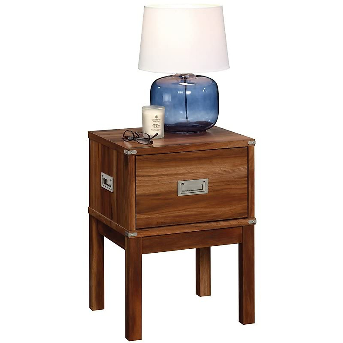 Sauder Vista Key 1-Drawer Wood Night Stand in Blaze Acacia