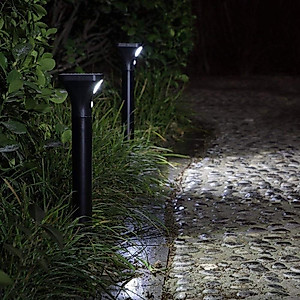ZMY LED Solar Black Induction Pillar Light Outdoor Garden Lawn Post Lighting Landscape Home Column Lantern Waterproof Modern Simple Aluminum Pathway Fixture