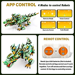 Sillbird Remote&APP Control Dragon Robot Building Kit, STEM Projects for Kids Age 8-12-16, Educational STEM Birthday Gifts Toys for 8 9 10 11 12 Year Old Boys Girls (515 Pieces)