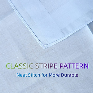 GB Women's 100% Cotton Handkerchiefs with Stripe Candy Color 5 Pieces Set