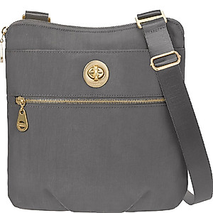 Baggallini Hanover Travel Crossbody Bag Gold Hardware, Charcoal, One Size