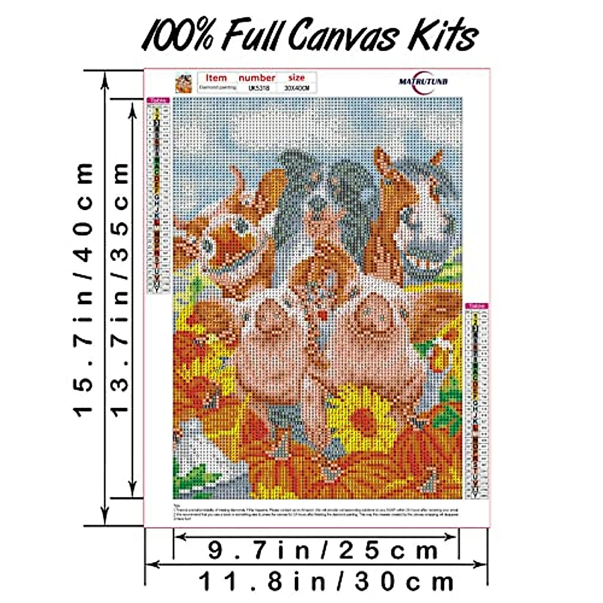 Matrutunb Diamond Painting Kits,Diamond Art Kit,5D Diamond Painting Kits for Adults Full Drill Round for Wall Decor,Gift,Relaxing