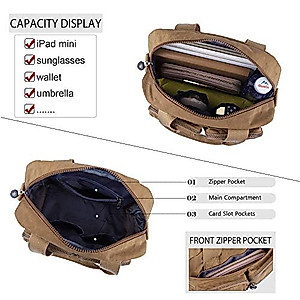 Gladdon Women's Multicolor Canvas Large Leisure Bag Shopping and Travel, Khaki