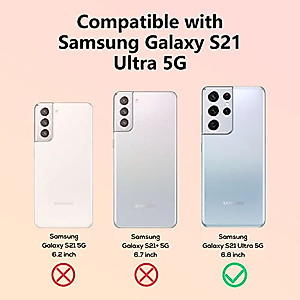 Ponnky Samsung Galaxy S21 Ultra Case for Women Girl Cute Love-Heart Compatible with Magsafe with Magnetic Wirless Charging Full Camera Bumper Shockproof Phone Case for Galaxy S21 Ultra (Blue)