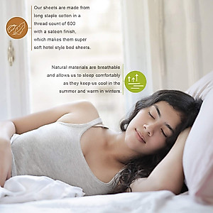 RV Short Queen Sheets Set - 600 Thread Count, 100% Egyptian Cotton Sheets - 4 Piece Bed Sheets for RV Short Queen Size Bed - Sateen Weave Hotel Quality Sheets, Breathable & Cooling (White)