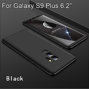 MuZiFei Case for Galaxy S9 Plus, 3-in-1 Ultra-Thin Slim Hard PC Case Cover Anti-Scratches 360 Degree Full Body Protective Cover Compatible with Samsung Galaxy S9+ Plus 6.2“ (Black)