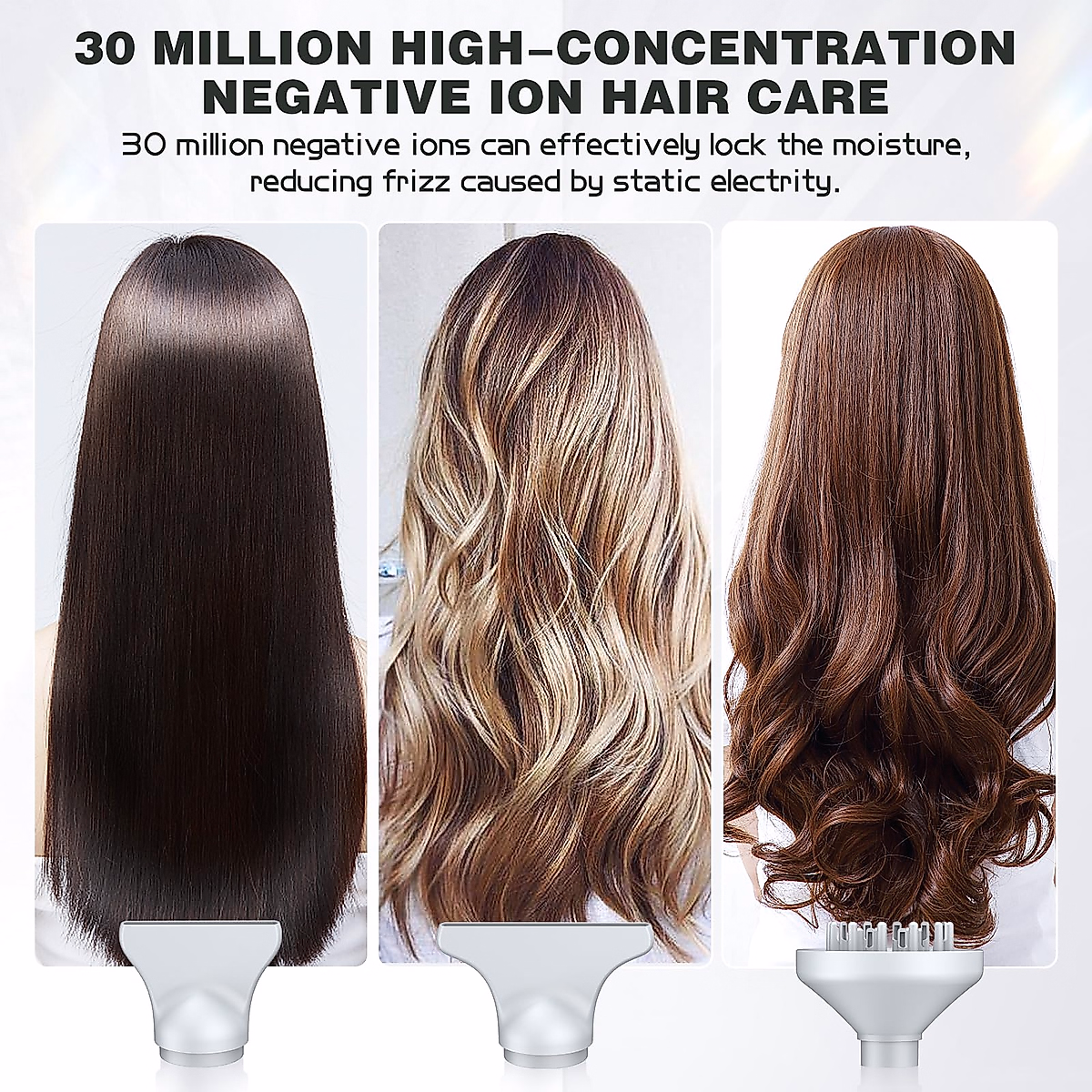 Slopehill Professional Hair Dryer With Diffuser, Ionic, Powerful & Fast Salon Blow Dryer, 110,000 RPM Brushless Motor, Light & Compact for Home Travel (Silver)