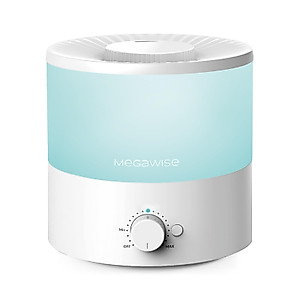 MEGAWISE Cool Mist Humidifiers for Bedroom, BabyRoom, Office and Plants, 0.5 Gal Essential Oil Diffuser with Adjustable Mist Output, 25dB Quiet Ultrasonic Humidifiers, Up to 10H, Easy to Clean