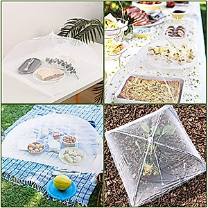 ZMCINER 7 Pack Food Tents Food Covers for Outdoors Mesh Screen Include 1 Extra Large (40"X 24") & 6 Standard (17"X 17") Collapsible and Reusable Mesh Food Covers for Outside, BBQ Party Supplies, Fruit Cover