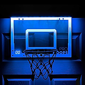 Franklin Sports Over The Door Mini LED Scoring Basketball Hoop - Slam Dunk Approved - Shatter Resistant - Accessories Included 17.75" x 12"