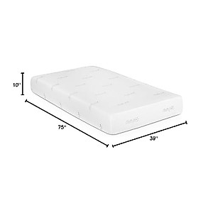 Furinno Angeland Luxury 10-Inch Gel Infused Memory Foam Mattress, Twin,
