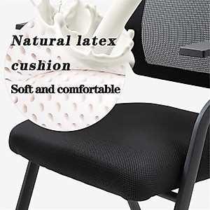 MEHWSUR Classroom Chair with Desk Attached,Folding Mesh Office Chairs with Lumbar Support,Tablet Arm Chair with Right Handed Flip-Up Tablet Arm,Mesh Guest Reception Stack Chairs (Color : Black)