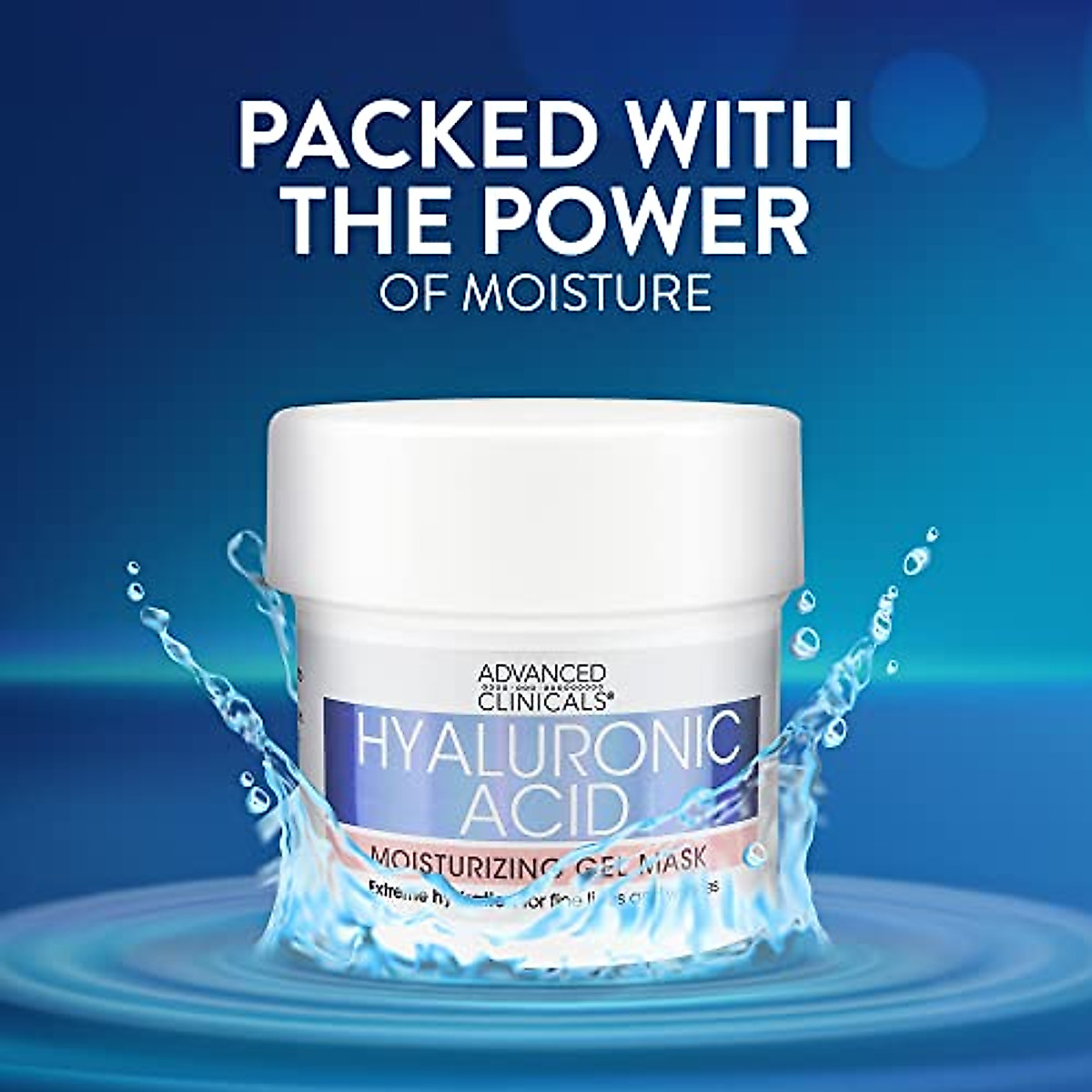 Advanced Clinicals Hyaluronic Acid Gel Facial Mask Skin Care Treatment, Brightening, Hydrating Anti Aging Face Mask & Moisturizer Helps Transform Dry Skin W/Collagen, Chamomile, & Aloe Vera, 5 Fl Oz