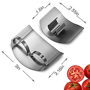 2PCS Finger Guard, Knife Cutting Safe Protector, Vegetables And Fruits Slicing Stainless Knife Finger Guard, Steel Finger Protector, Stainless Steel Kitchen Tool Avoid Hurting