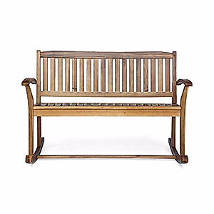 Christopher Knight Home Dexter Patio Glider | Acacia Wood Finish, Natural Stain