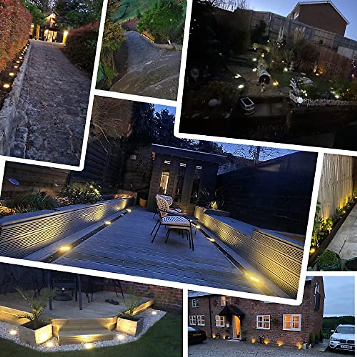 Solar Lights Outdoor， 2023 New Upgrade Disk Lights， Solar in-ground Lights for Landscape Walkway Lawn Steps Decks, LED Lamps, Waterproof