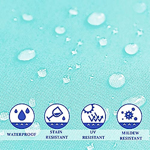 SOFJAGETQ Pack of 2 Outdoor Waterproof Throw Pillow Covers Durable Vibrant Decorative Outdoor Pillows Cushion Case Pillow Shell for Patio Couch, Tent, Sunbrella (18x18 Inches, Light Blue)