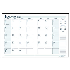 House of Doolittle 2023 Economy Calendar Planner, Monthly, Black Cover, 8.5 x 11 Inches, December - January (HOD26002-23)