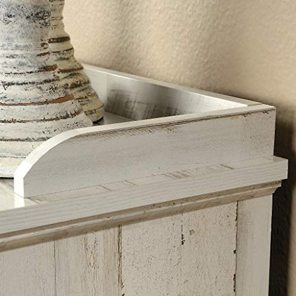 Sauder Barrister Lane Bookcase, L: 53.15" x W: 12.13" x H: 47.52", White Plank finish