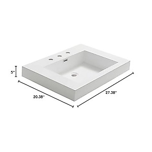 Fresca Potenza 28" White Integrated Sink/Countertop