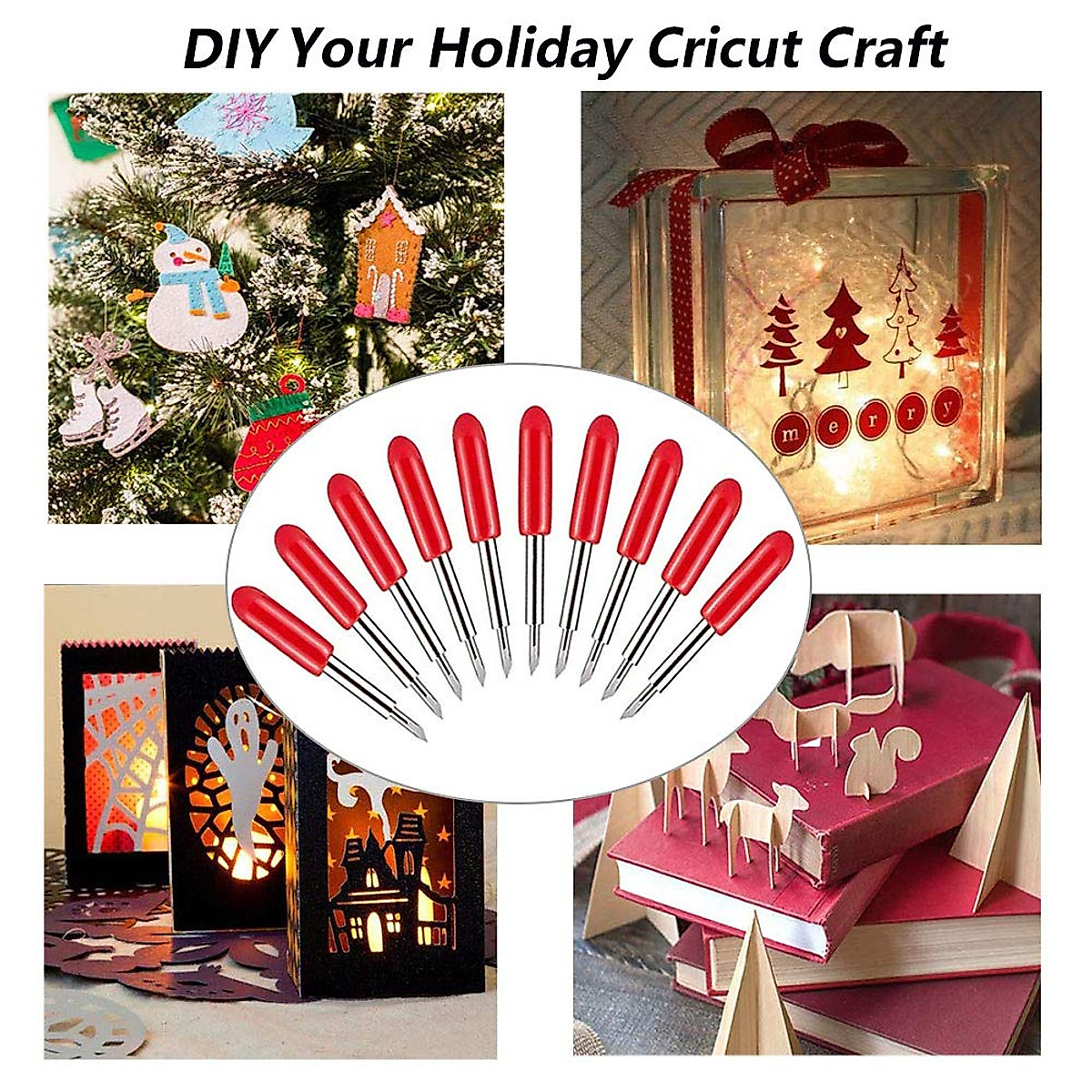 Elefama Fine Point Blades for Cricut Explore Air 2 Air Maker Expression 45 Degree Standard Vinyl Fabric Cutting Knife Blade Replacement for Cricut