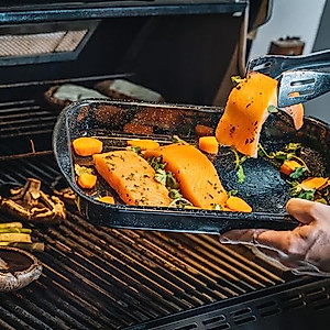 Granite Ware 3 Piece Multiuse Set (Speckled Black) Enamelware Bake, Broiler Pan and Grill - With Rack Suitable for Oven, direct on Fire.