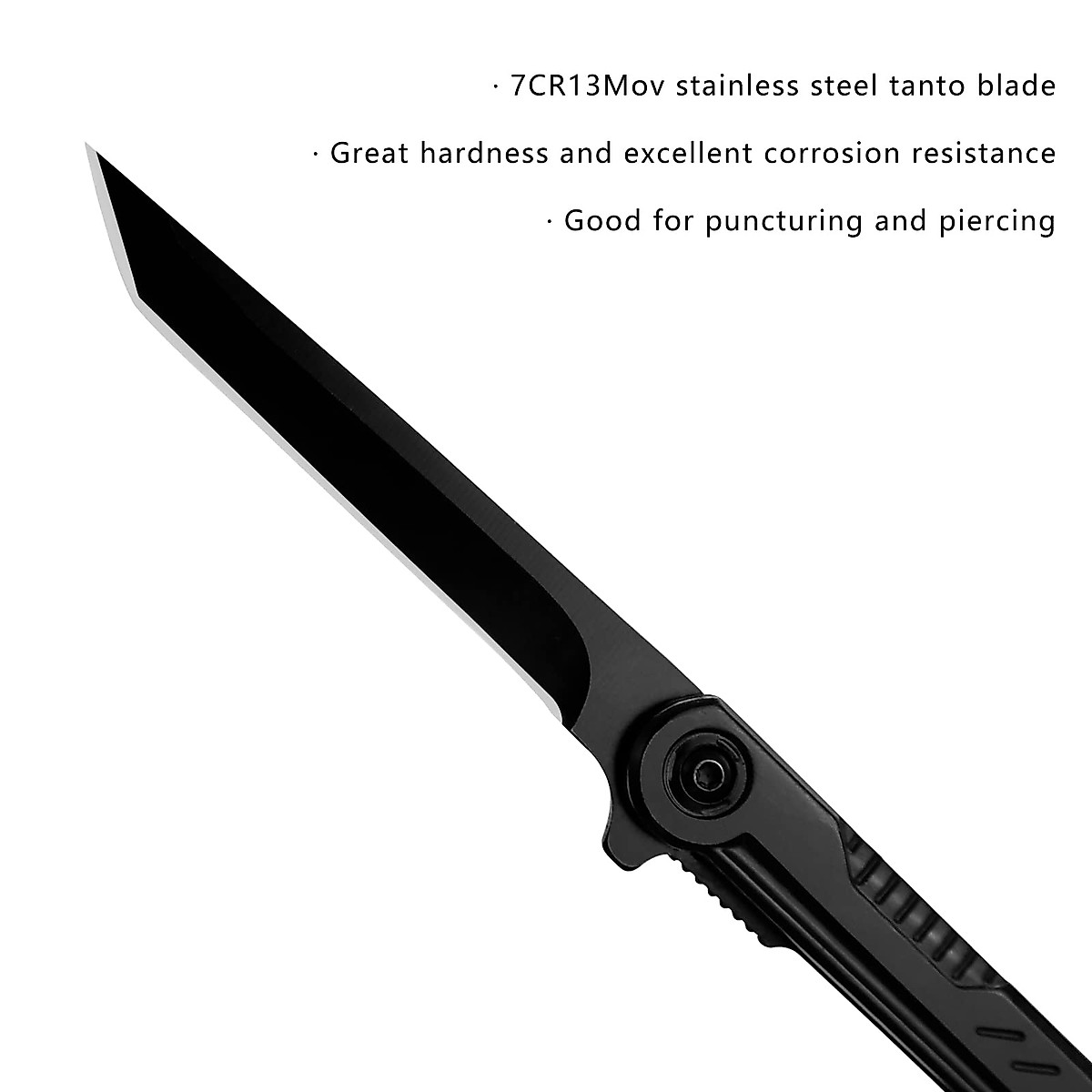 Carimee Pocket Knife，Gentleman’s Slim Knife with Tanto 7CR13Mov Stainless Steel Blade, Clip, Window Breaker, Outdoor Gadget 2023 Gifts for men women