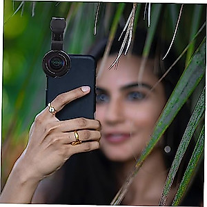 Cell Phone Lens 1 Set Phone Camera Blush Set Lip Gloss Set Mobile Lens Lip Gloss Kits Lip Gloss Sets Abs Black Creative Cell Phone Lens Earth Tones Makeup Bling Accessories