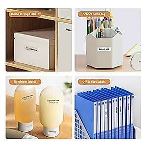 DEEPIN Label Maker Machine Portable Bluetooth Label Maker with Tape, Thermal Label Printer Multiple Templates for Phone, Mini Label Sticker Printer for Business Office Organization Pink