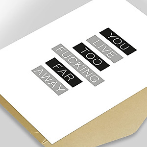 Funny Long Distance Relationship Card, Rude Miss You Card, Moving Card, Online Relationship Card, You Live Too Far Away