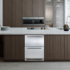 Garvee 24 inch wide drawer refrigerator, built-in wine, and beverage refrigerator under the counter, weatherproof, Anti-fingerprint, indoor and outdoor refrigerators, all-stainless steel cooler