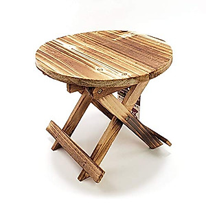 Burned Cedar Wood Bonsai Tree Flower and Plant Stands Bundle with Rectangular and Circular Stand