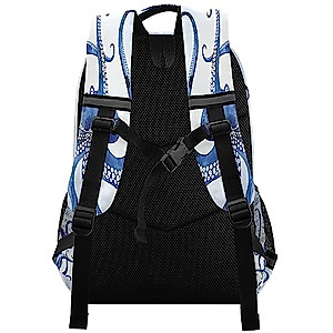 Funky Qiu Watercolor Sea Animal Octopus Backpack Durable Lightweight College School Bookbag Daypack Rucksack for Boys Girl Student